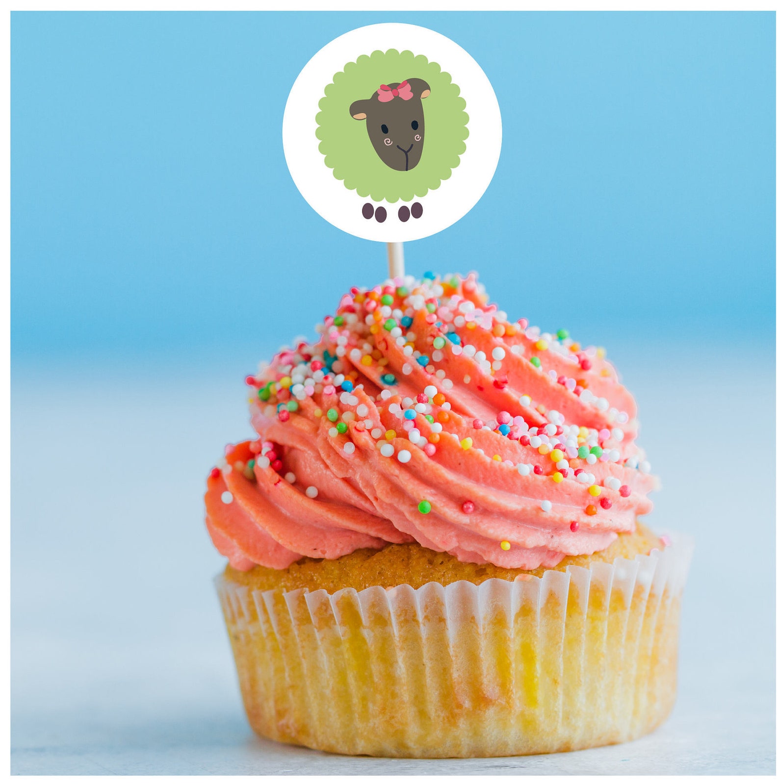 Sheep Cupcake Toppers Assorted sheep Party Sheep Cupcakes | Etsy