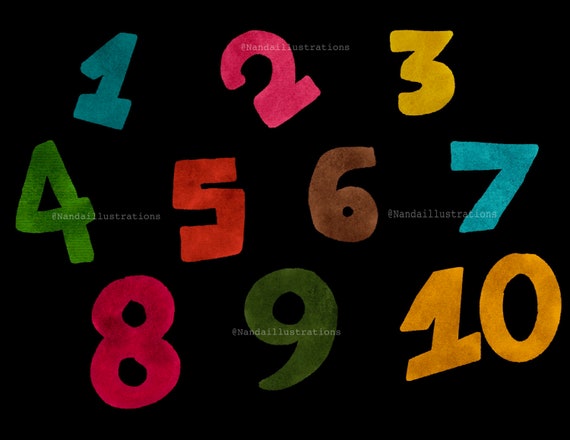 Numbers Poster digital Art Only - Etsy