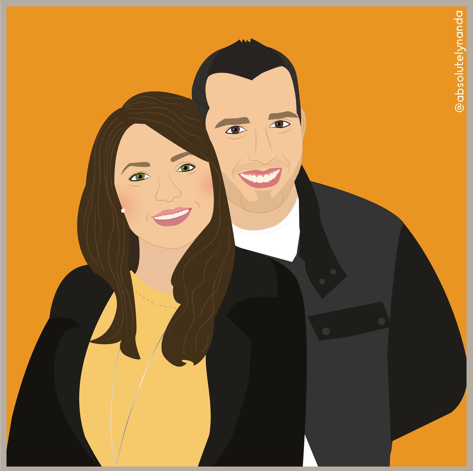 Personalized Couple Illustration, Wedding Illustration, Engagement ...