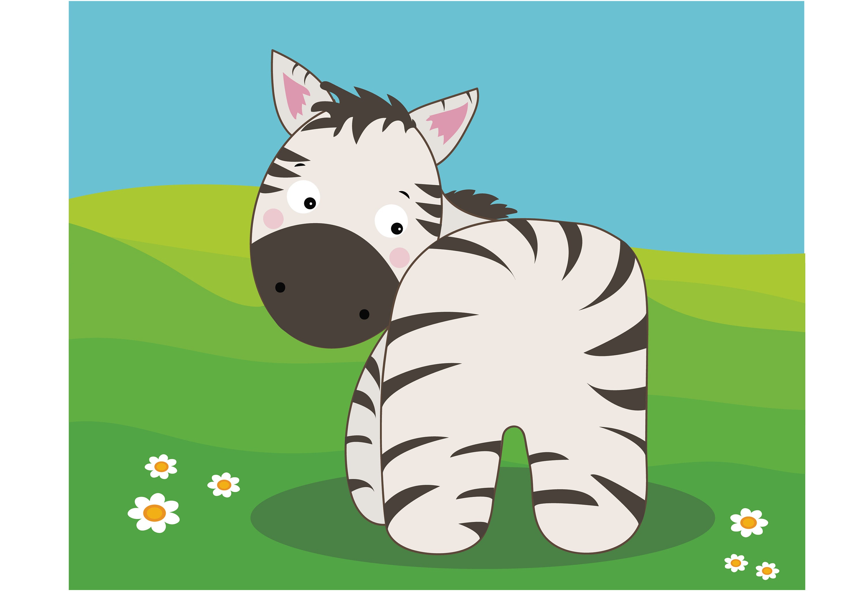 Pin the Tail on the Zebra With Background - Digital Download Only ...