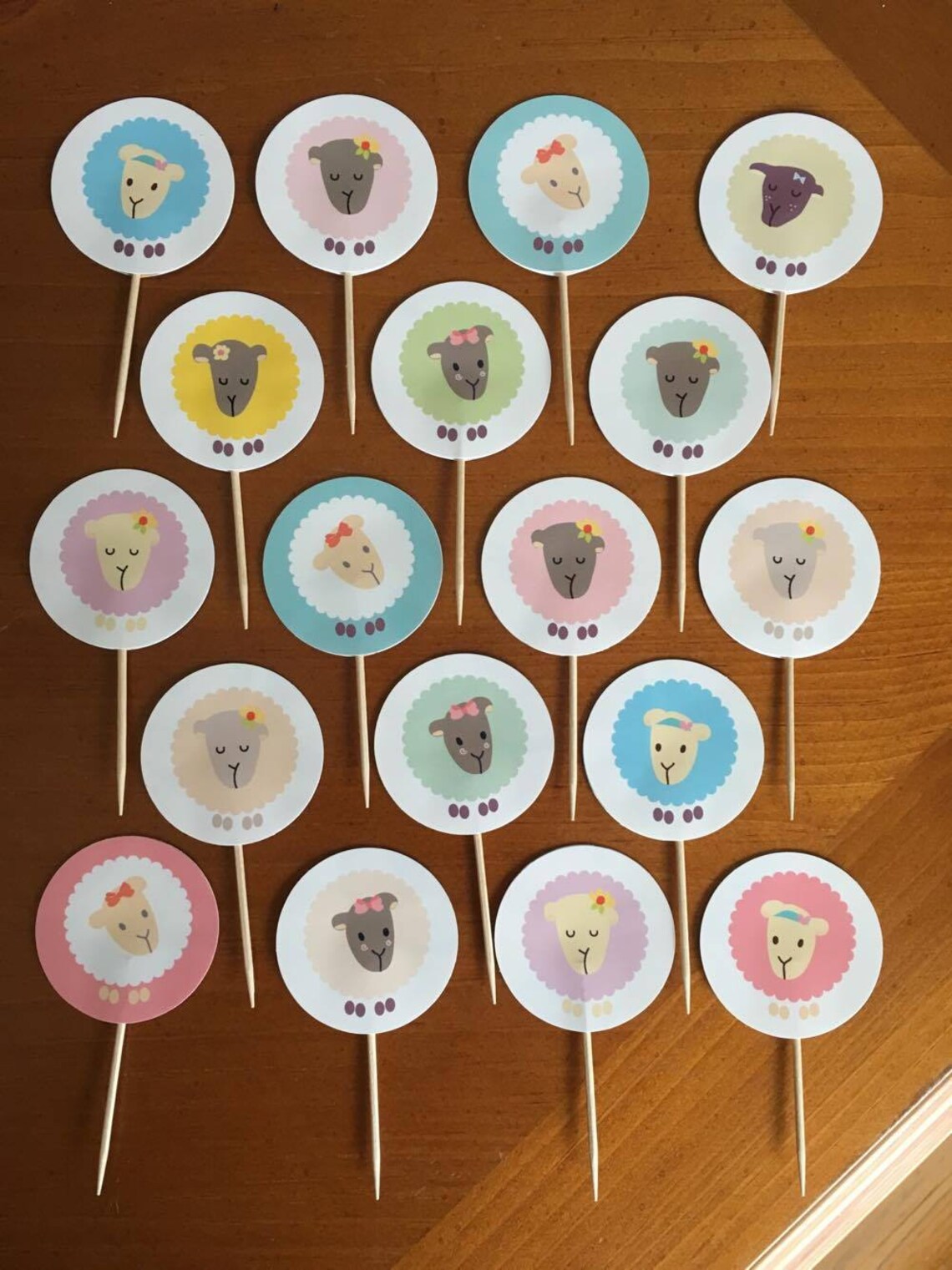 Sheep Cupcake Toppers Assorted sheep Party Sheep Cupcakes | Etsy