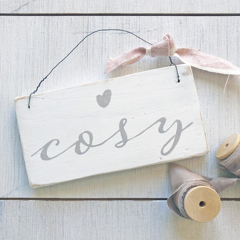 Cosy Hanging Sign White Home Decor - Etsy
