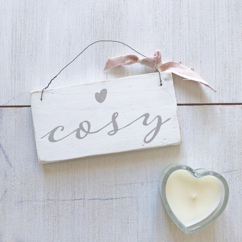 Cosy Hanging Sign White Home Decor - Etsy