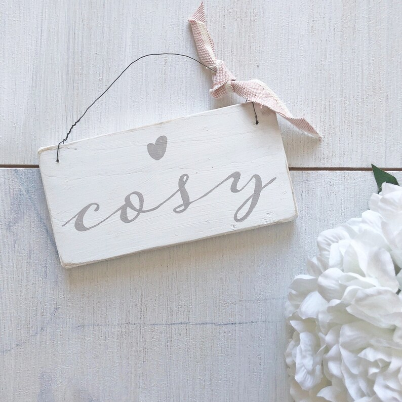 Cosy Hanging Sign White Home Decor - Etsy
