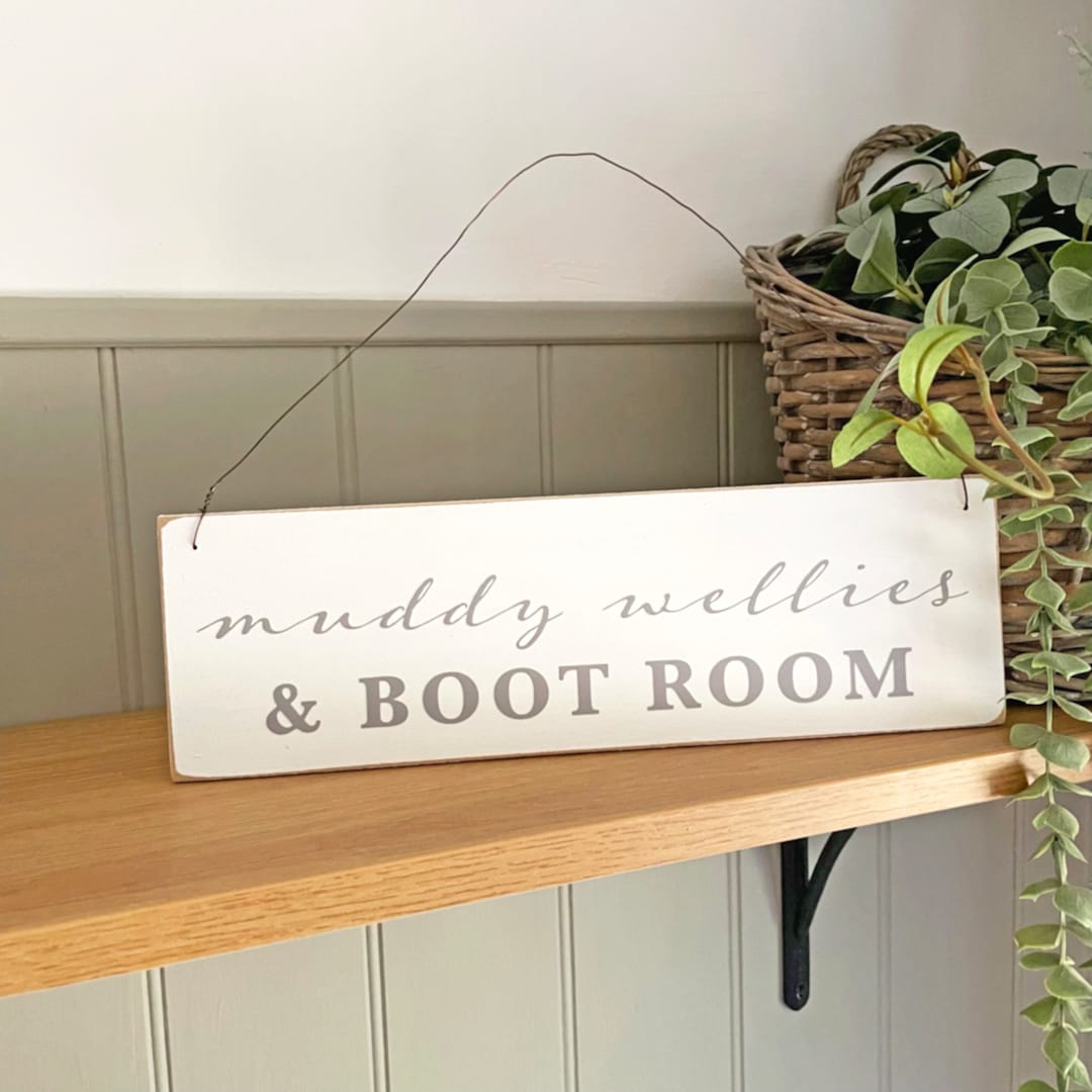 Boot Room Sign Muddy Wellies & Boot Room Hanging Sign - Etsy