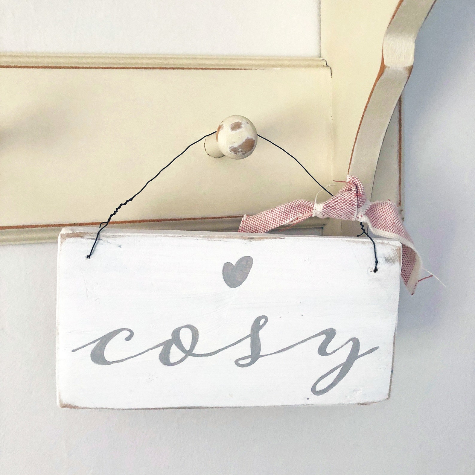 Cosy Hanging Sign White Home Decor - Etsy