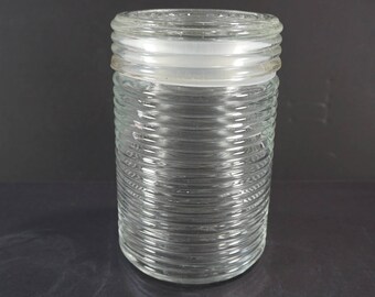 Ribbed glass jar | Etsy