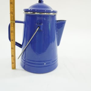 Blue Enamel Coffee Pot, Camping, Outdoor, Cabin Coffee Pot, Blue ...