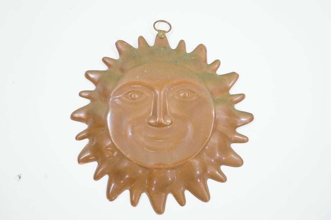 Copper Mold Pan, Sun Shaped Molded Pan, Copper Kitchen Decor Display ...