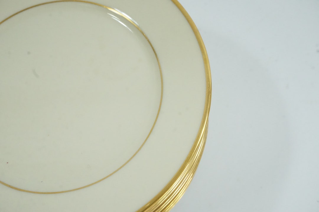 Lenox China, 12 Bread Plates, 6 1/2" Dia Dishes, Off-white W/ Gold Rim ...