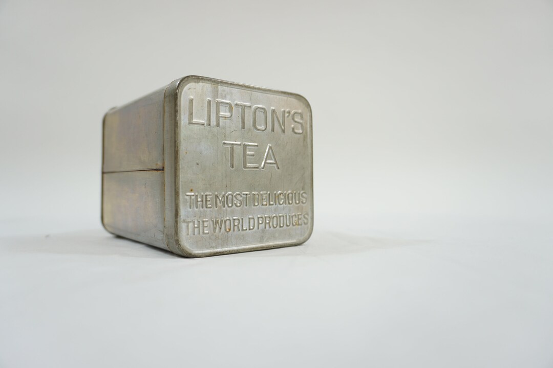 Lipton's Tea Vintage Metal Tin, Lipton Tin, Square Shaped Embossed Lid ...