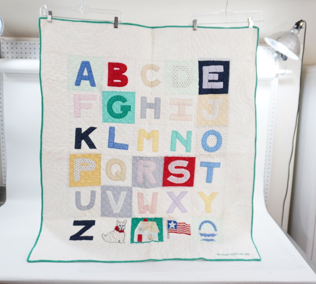 Vintage Judi Boisson Quilt, Crib Quilt, Daybed Quilt, Alphabet Quilt ...