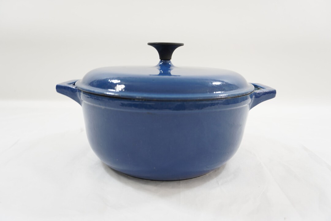 Dutch Oven, Cast Iron Pan, Blue Enameled Pan, 10 Diameter French Blue ...