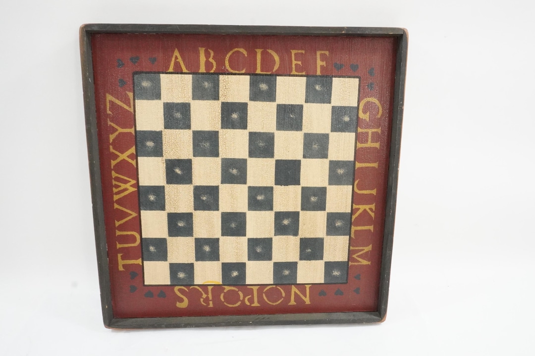 Checkers Board, Game Board, Wall Art, Folk Art, Farm, Country Decor ...