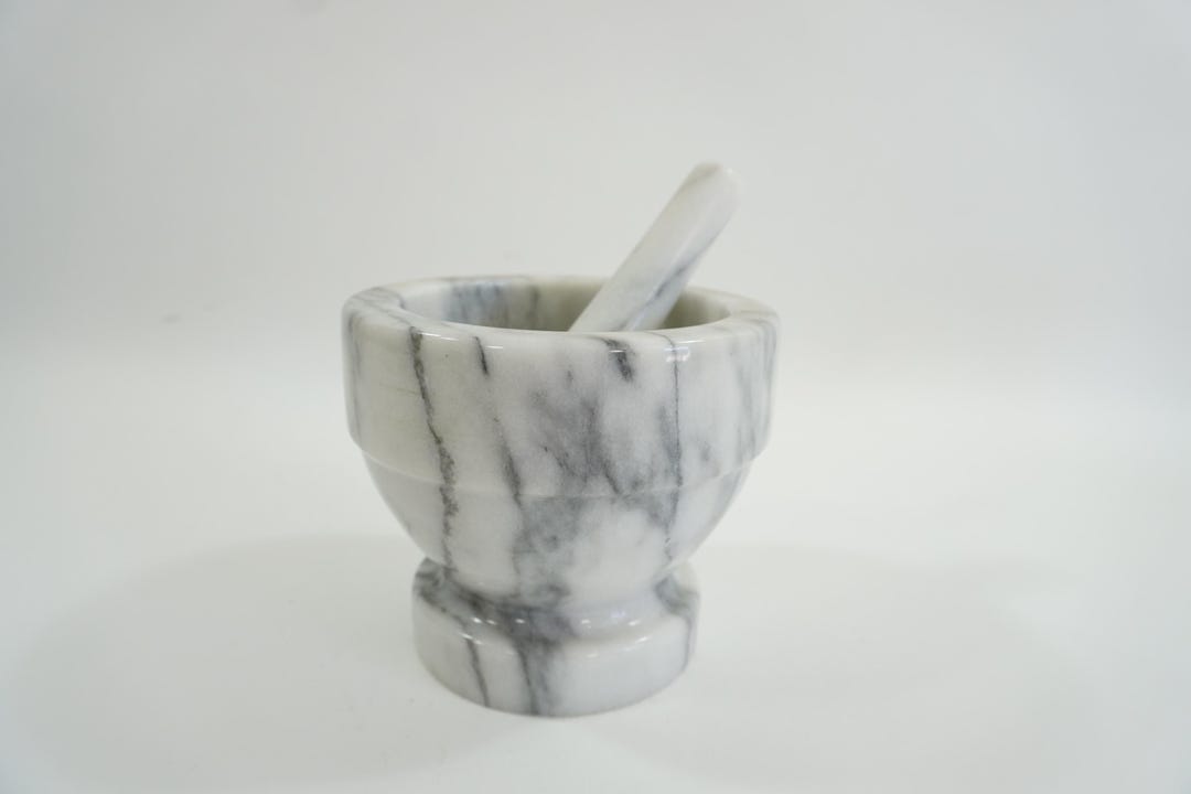 Marble Mortar and Pestle, Pestle, Pound Grind Mash Kitchen Tool ...