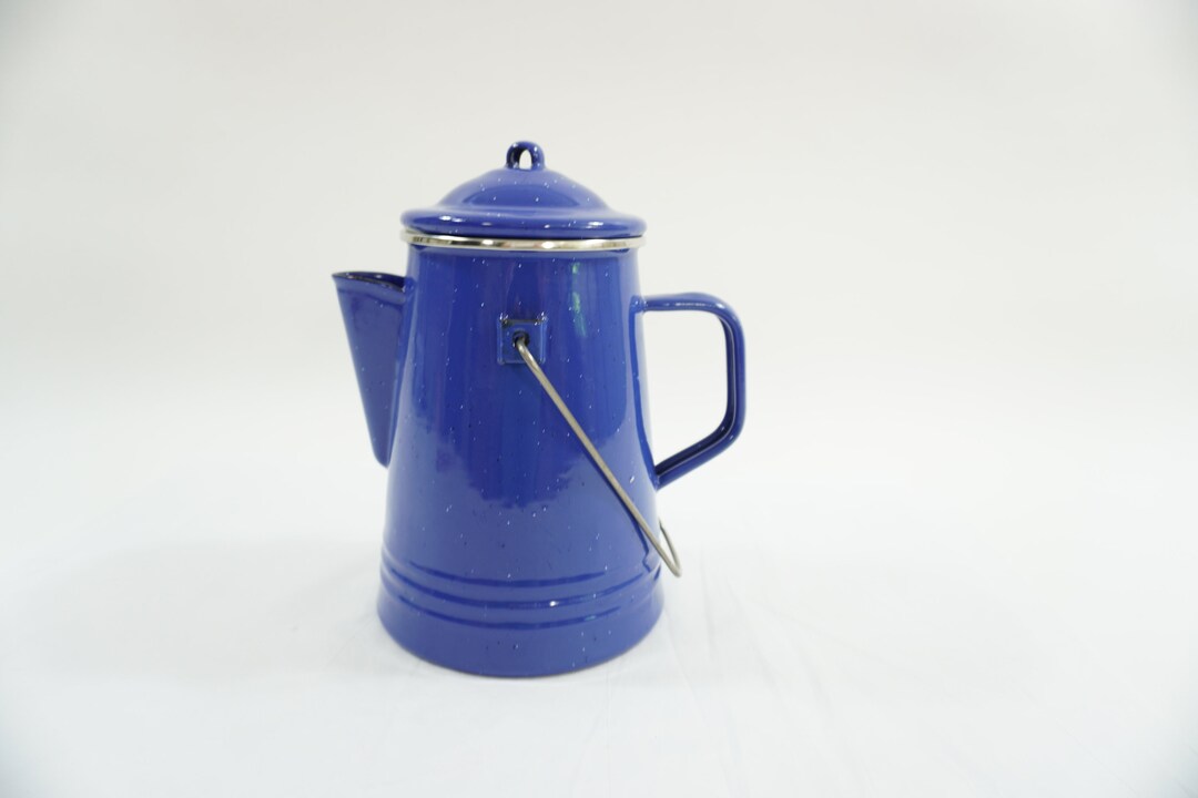 Blue Enamel Coffee Pot, Camping, Outdoor, Cabin Coffee Pot, Blue ...