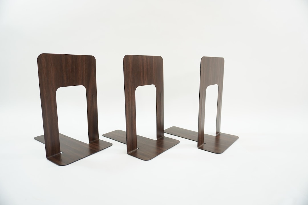 Metal Bookends, 3 Vintage Book Holders, Shelf Decor, Library Bookends ...