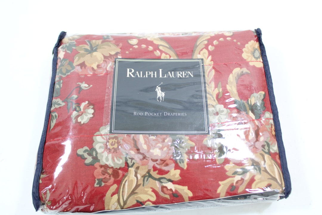Ralph Lauren Curtains Panels, Marseilles Floral, NOS Ralph Lauren Rod ...