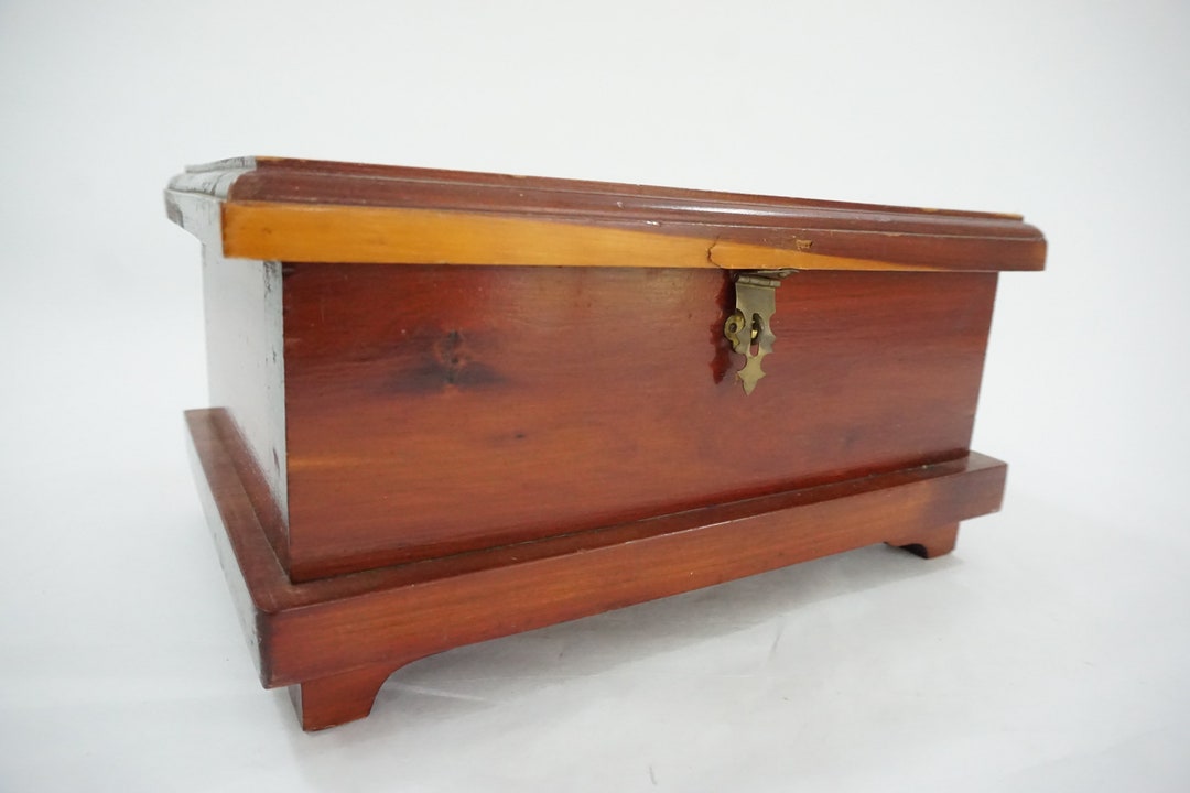 Wood Chest, Small Box, Hand Made Cedar Wood Box, Trinket Jewelry Box ...