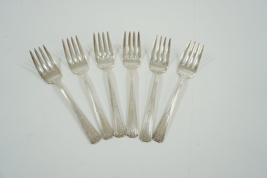 Newbridge Silverplate Forks, Set of 6 Silverplate Salad Dessert Forks ...