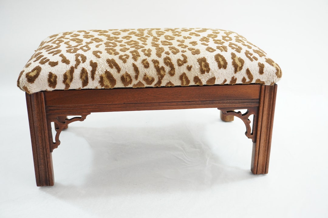 Chinese Chippendale Footstool, Vintage 1940's Footstool, Footrest ...