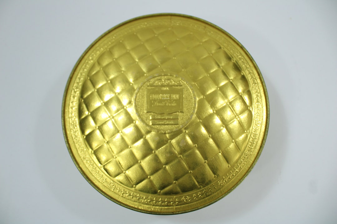 Vintage Metal Tin, Embossed Metal Tin, Country Inn Fruit Cake Tin, Gold ...