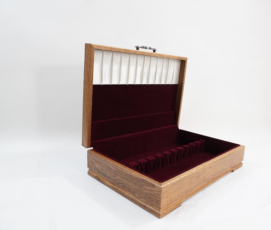 Flatware Chest, Silverware Storage Case, Oak Silverware Box, Silver ...