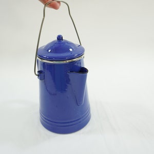 Blue Enamel Coffee Pot, Camping, Outdoor, Cabin Coffee Pot, Blue ...