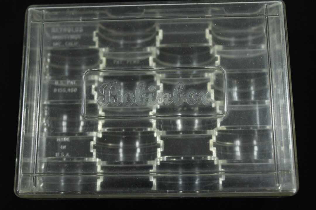 Bobinbox, Clear Plastic Bobbin Thread Storage Container, Mid Century ...