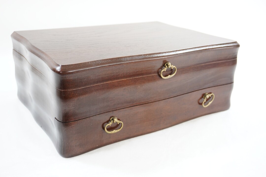 Flatware Chest, Silverware Box, Storage Cutlery Case, Oak Wood Case W ...