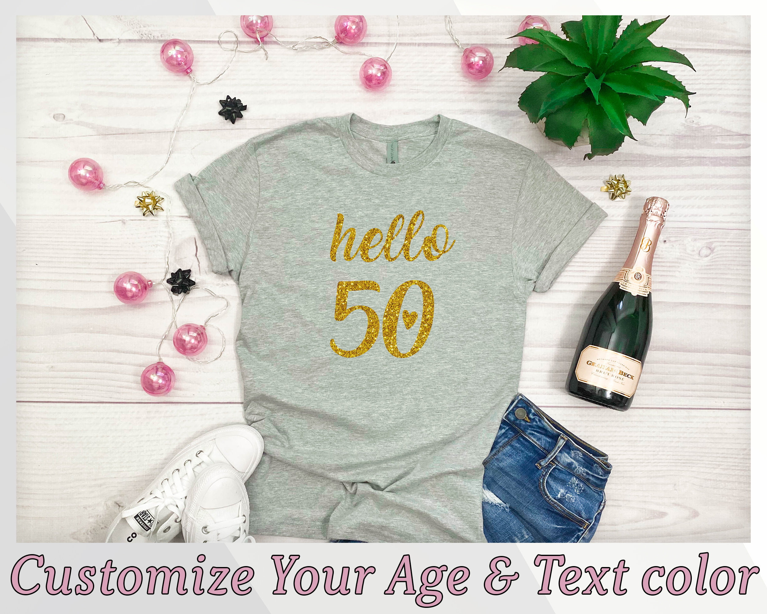 Hello 50 Birthday Shirt 50th Birthday Gift Womens 50th | Etsy