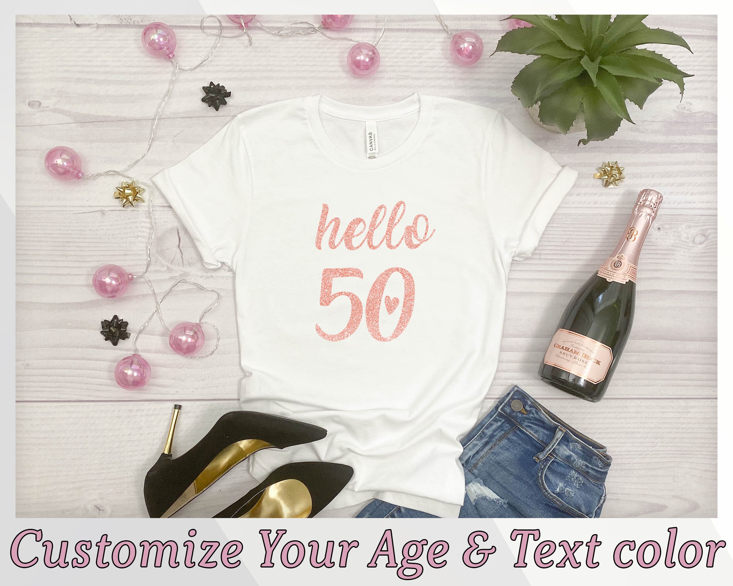 Hello 50 Birthday Shirt 50th Birthday Gift Womens 50th | Etsy