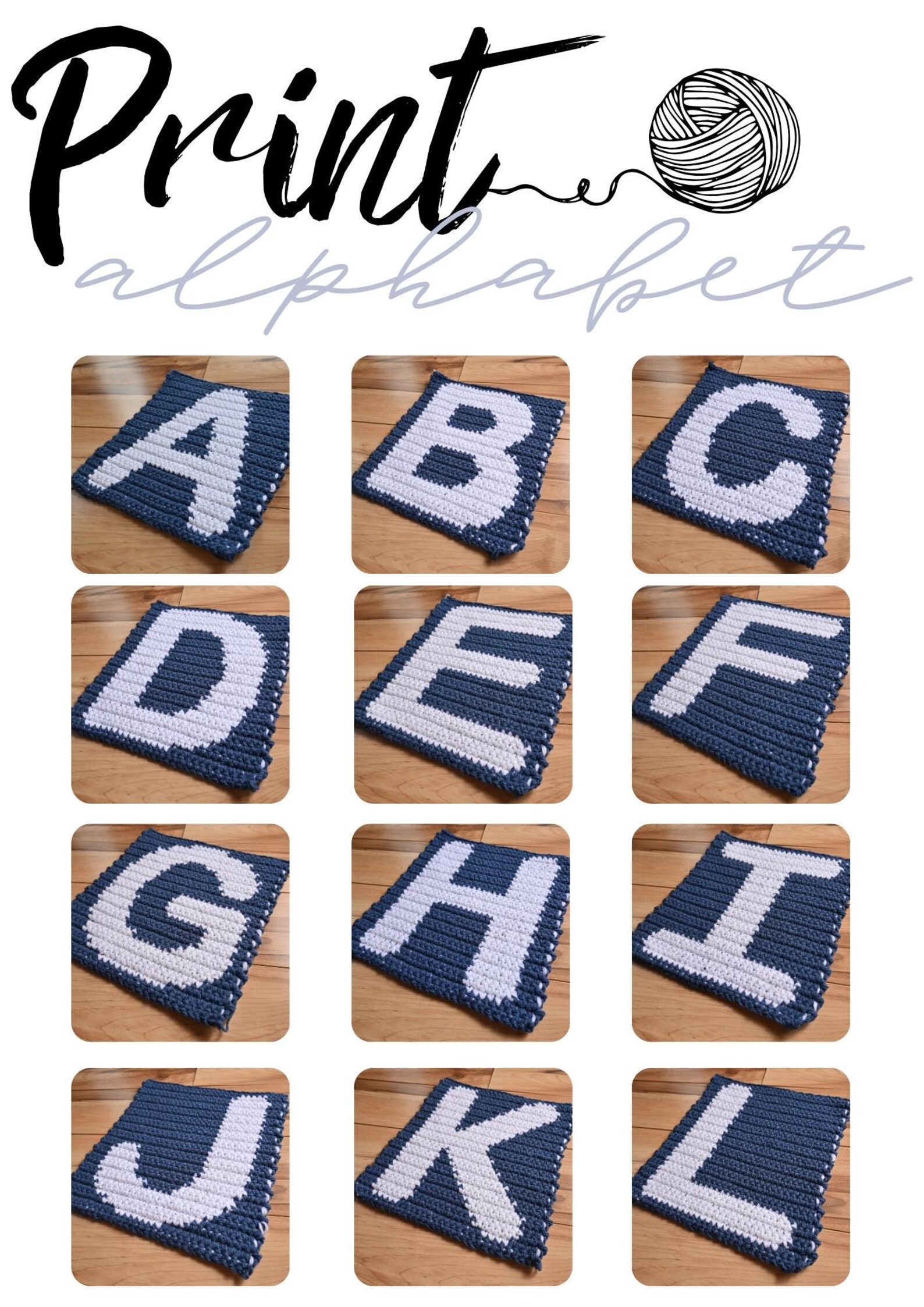 Easy Beginner-friendly Crochet Print Alphabet Pattern Set – Printable ...