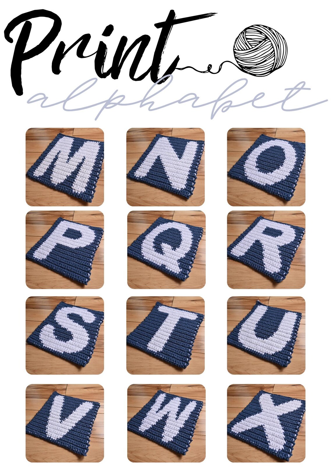 Easy Beginner-friendly Crochet Print Alphabet Pattern Set – Printable ...