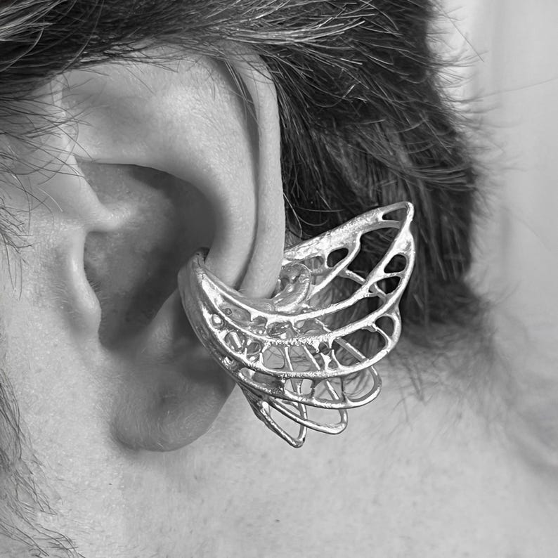 Organic Ear Cuffs - BLACK RESIN - Set of 3 - Etsy