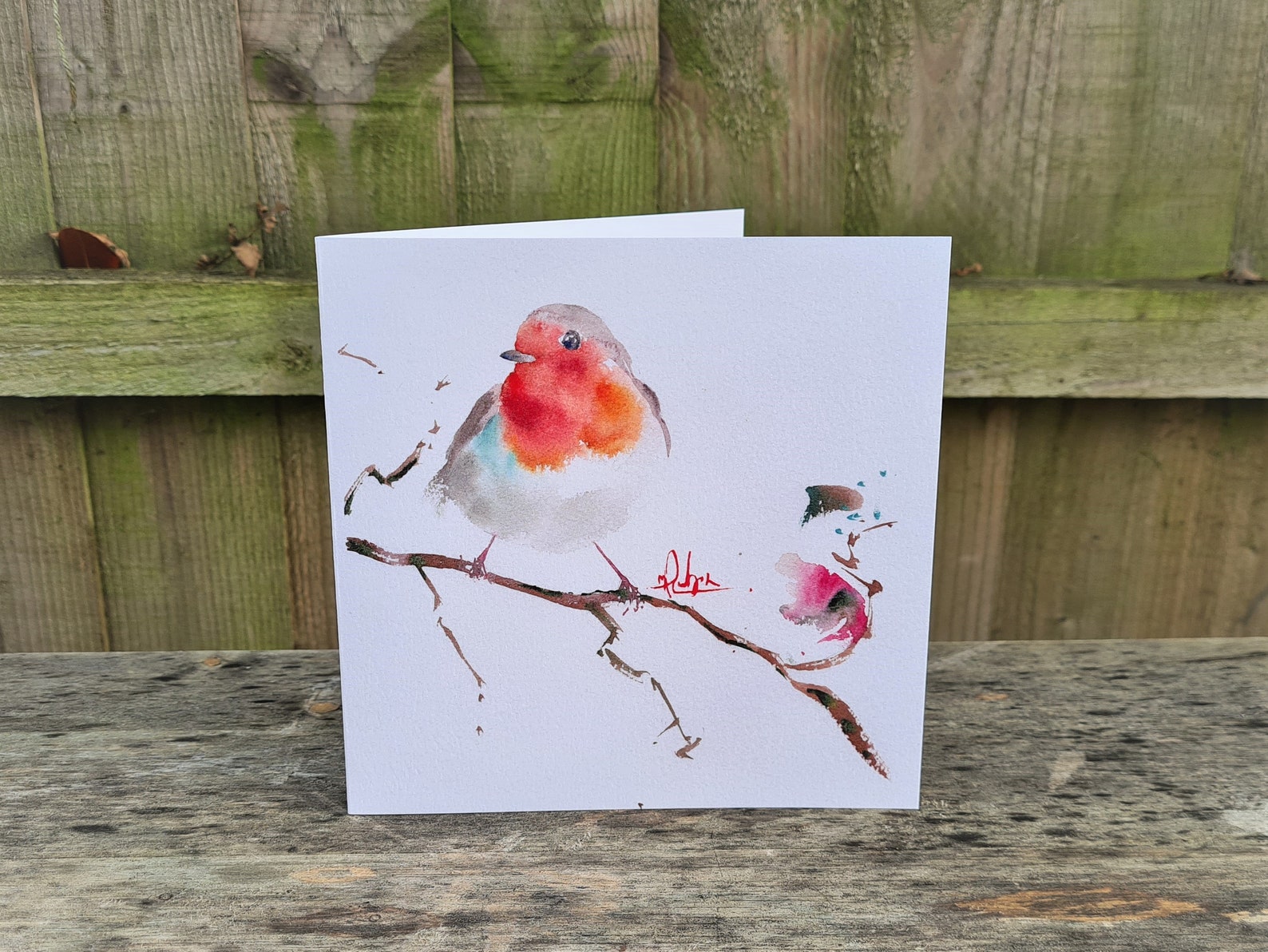 Christmas Robin Greeting Card Pack of 2 Christmas Cards Watercolor ...