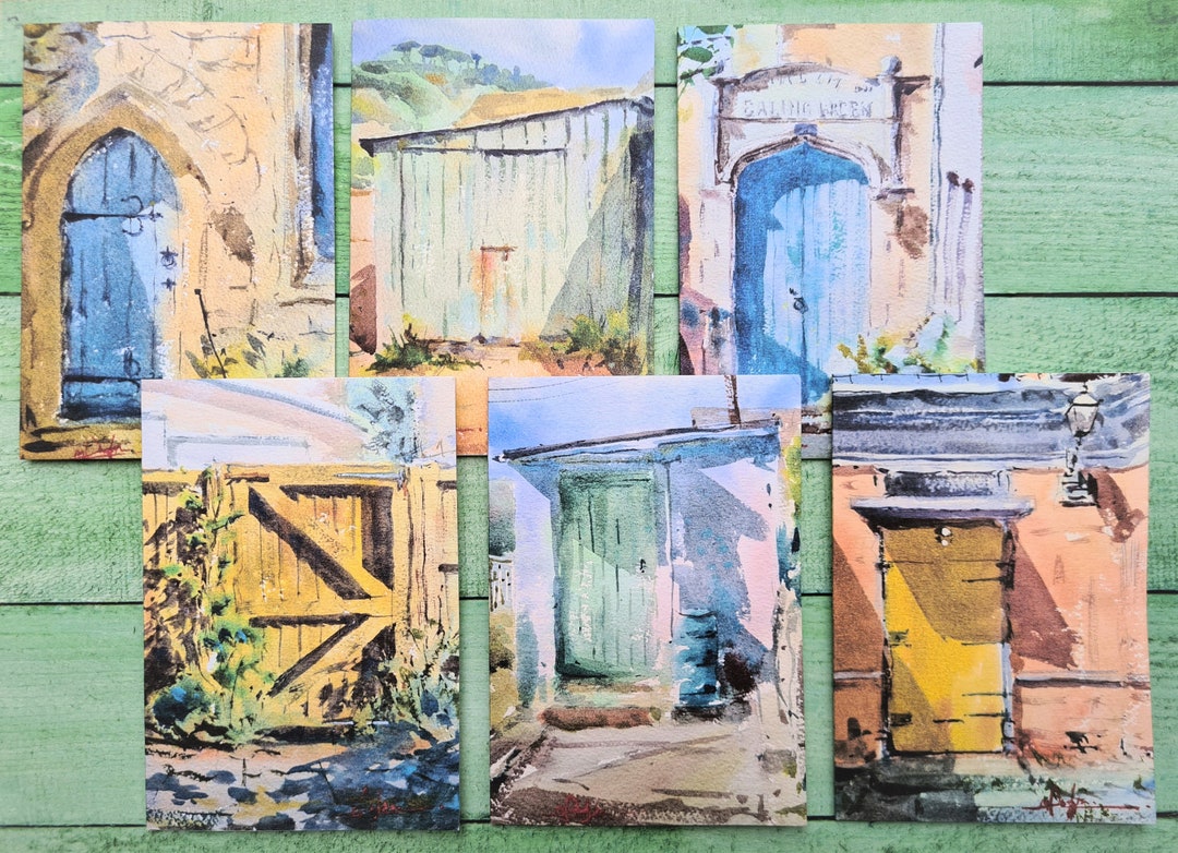 Watercolor Painting Cards, Birthday Card, Watercolour Art, Landscape ...