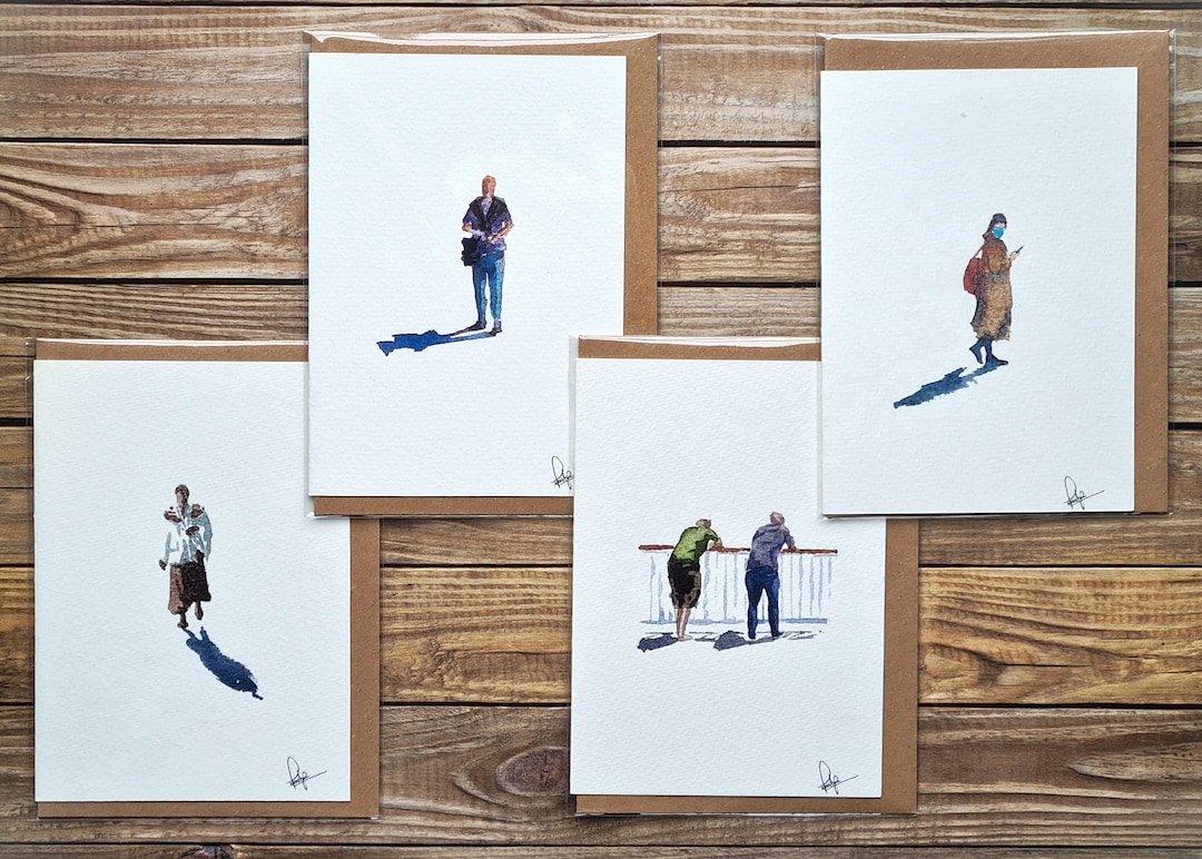 Portrait Painting Greeting Cards, Original Art Birthday Card, Unique ...