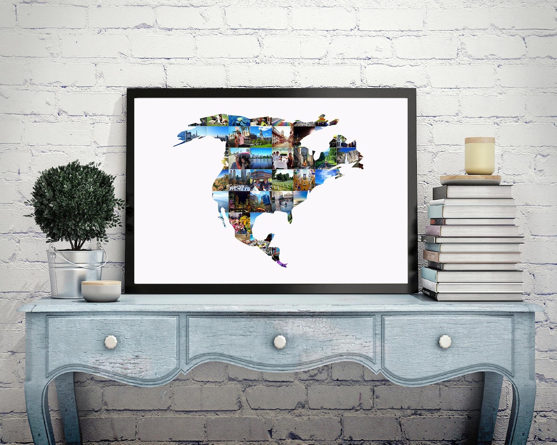 Downloadable Photo Map Collage Custom Design Outline Map - Etsy