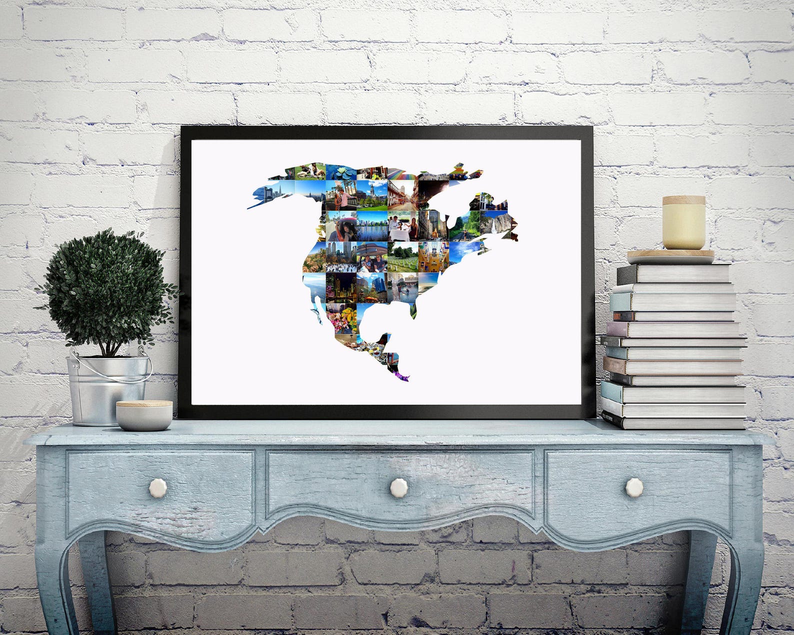 Downloadable Photo Map Collage, Custom Design, Outline Map, Photo ...
