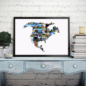 Downloadable Photo Map Collage, Custom Design, Outline Map, Photo ...