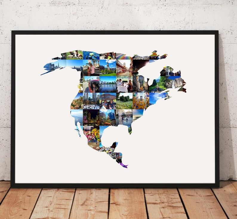 Downloadable Photo Map Collage, Custom Design, Outline Map, Photo ...