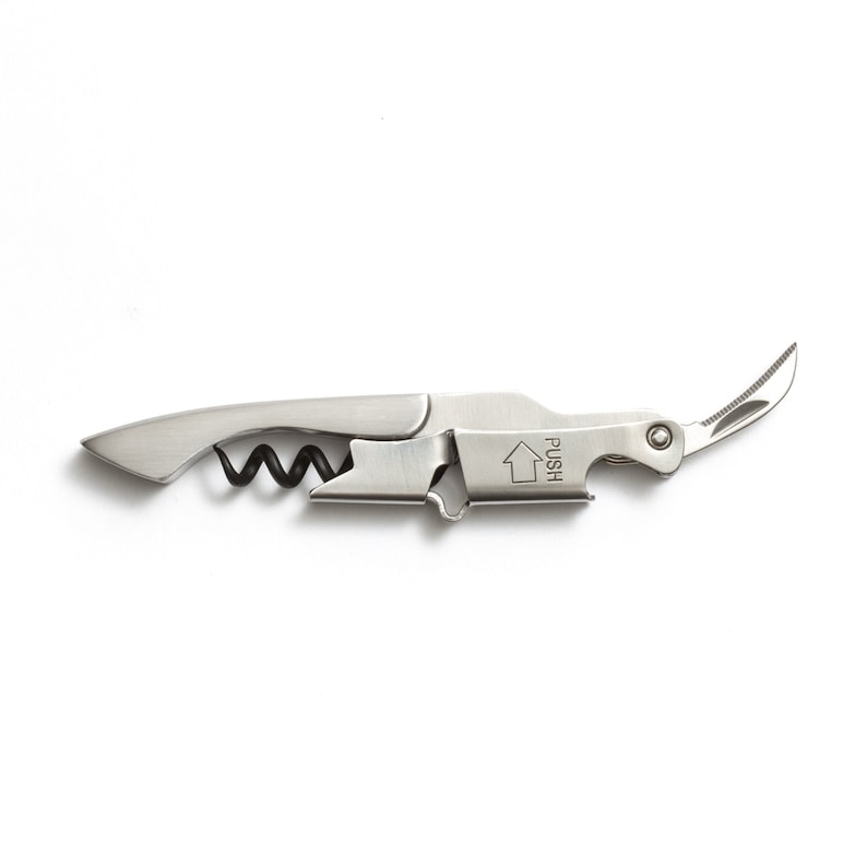 Stainless Steel Pocket Corkscrew Wine Opener Engrave Coutale Sommelier ...