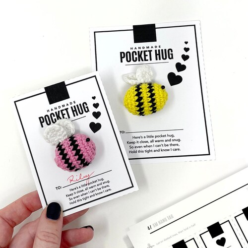 PRINTABLE Pocket Hug Tags Digital PDF DIY Packaging | Etsy