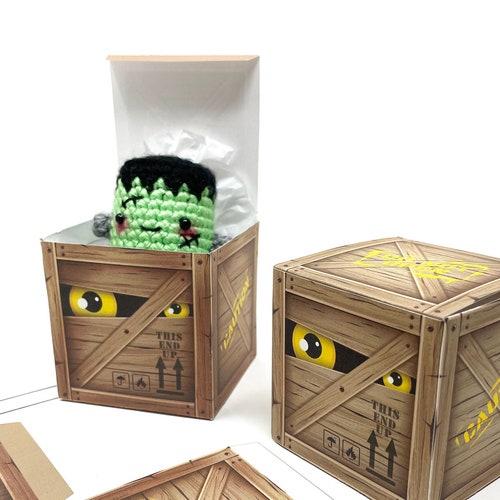 PRINTABLE Monster Crate Mini Gift Box Template PDF PNG Cut - Etsy