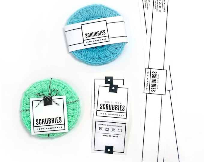 Crochet Pattern + Printable ”fairy” Scrubbie Wrap Labels and Tags ...