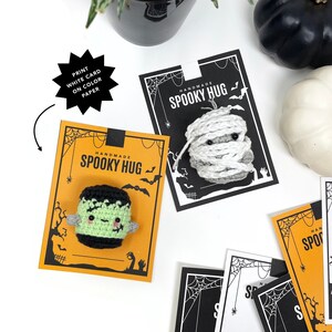 PRINTABLE Spooky Hug Display Cards Digital PDF DIY Packaging Labels for ...