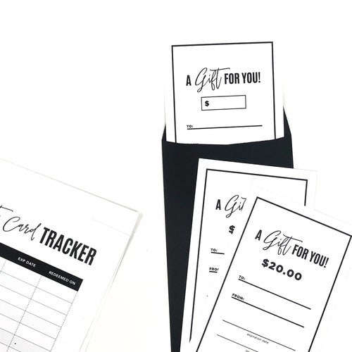 PRINTABLE Gift Card Templates BONUS Printable Tracker. - Etsy