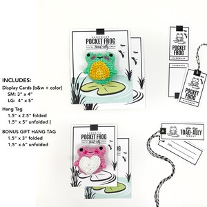 PRINTABLE Pocket Frog Tags - Digital PDF - Amigurumi Backing Dislplay ...