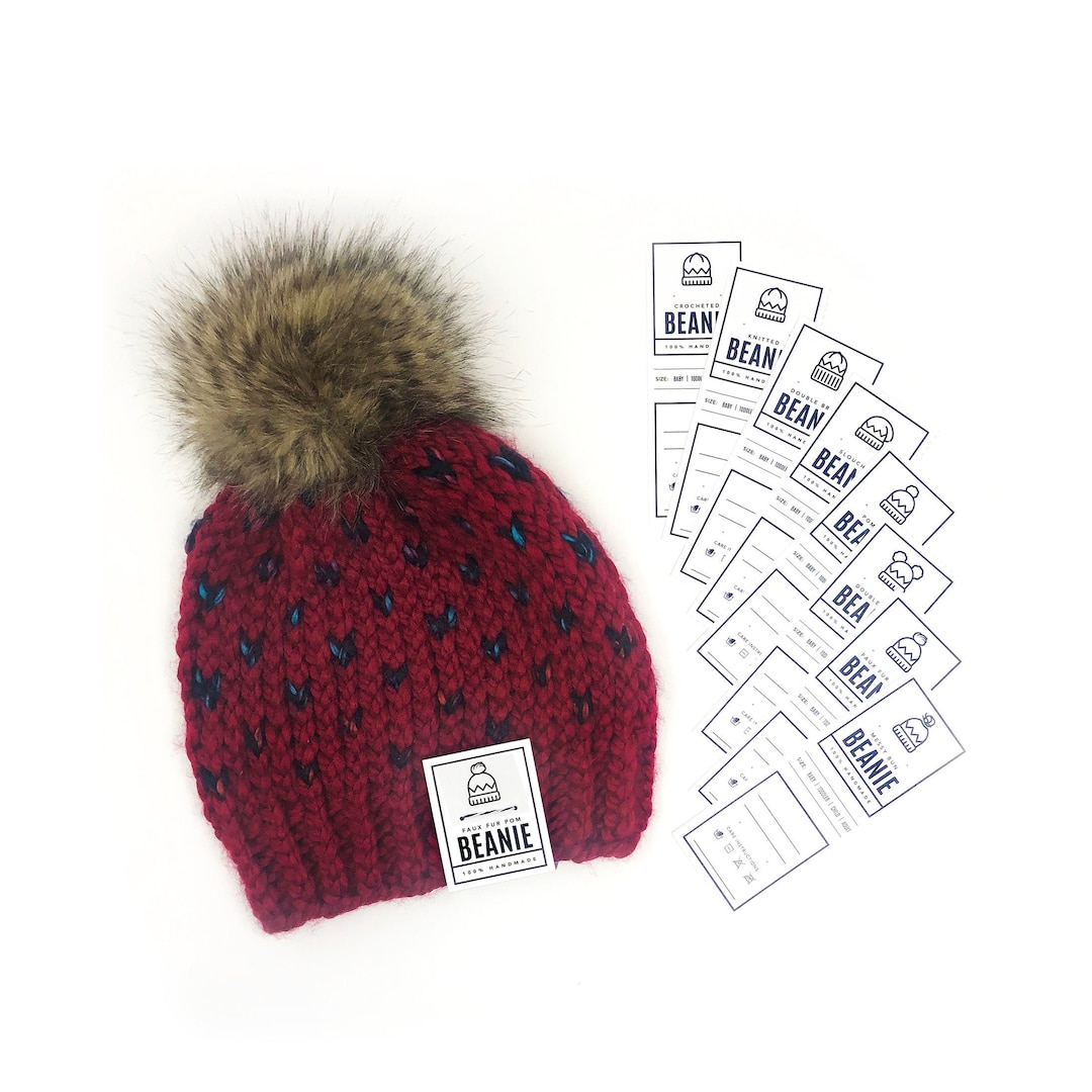 PRINTABLE Beanie Tags - 8pc - Digital PDF- Tags + Labels for Handmade ...